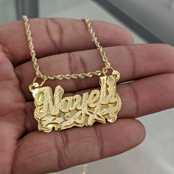 Unbrand | Jewelry | Real Gold Custom Name Plate | Poshmark